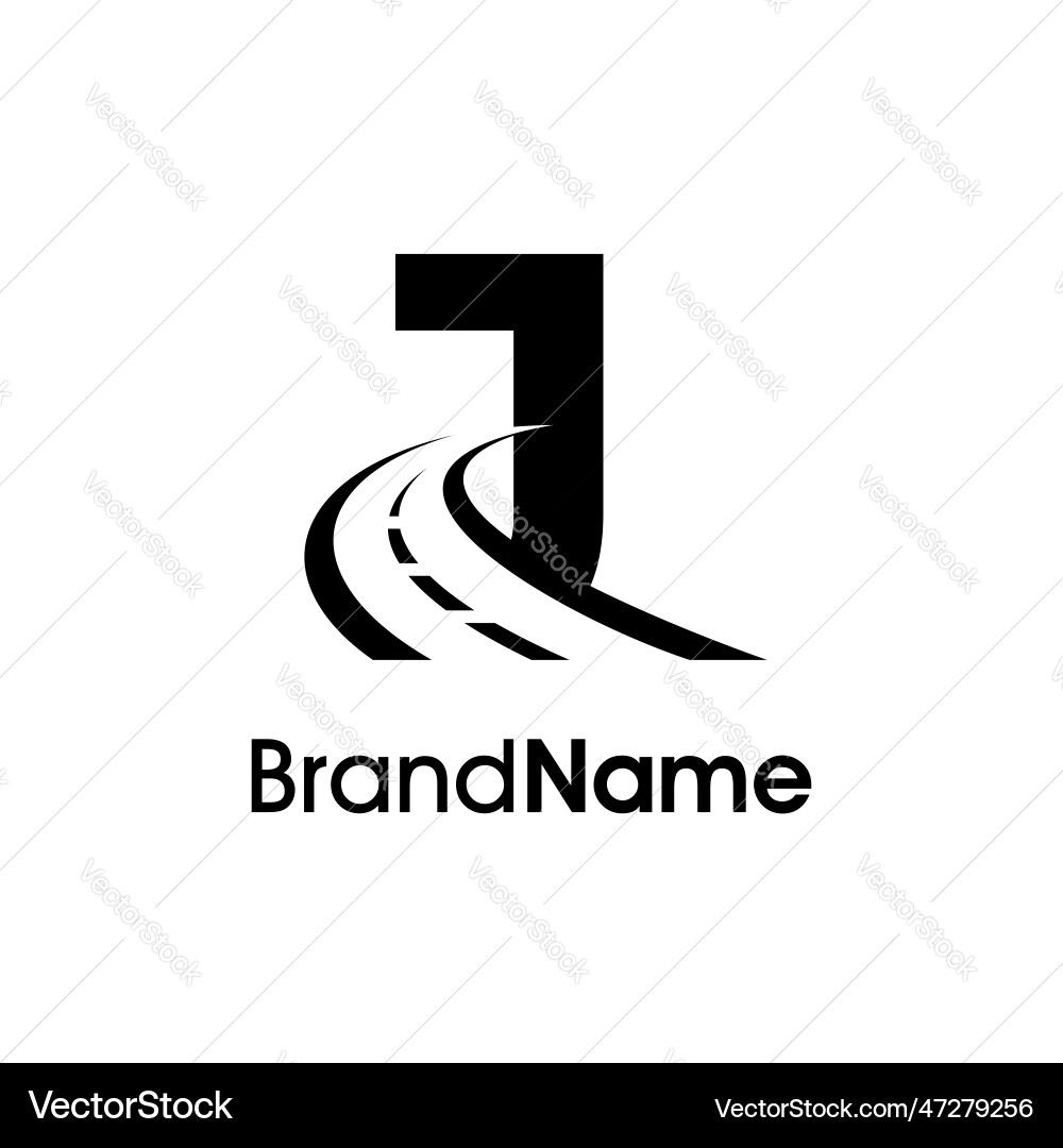 Simple initial j way logo Royalty Free Vector Image