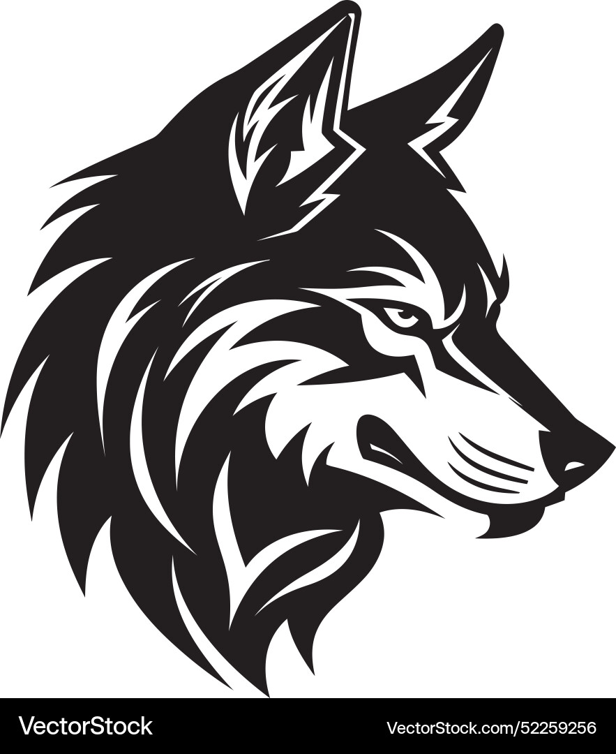 Stylized black wolf portraitdynamic Royalty Free Vector