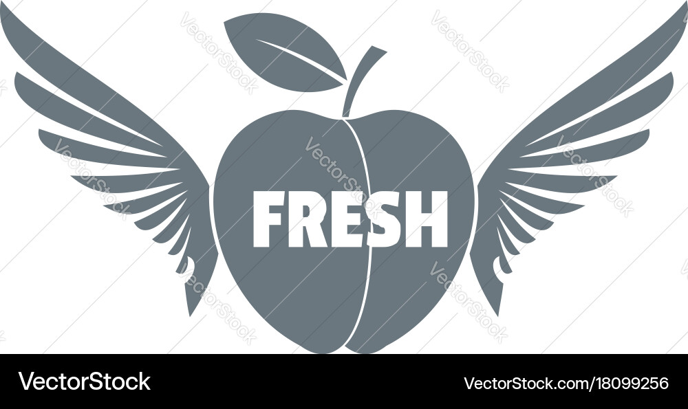 Wing apple logo vintage style Royalty Free Vector Image