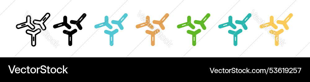 Bifidobacterium probiotics icon set prebiotic Vector Image