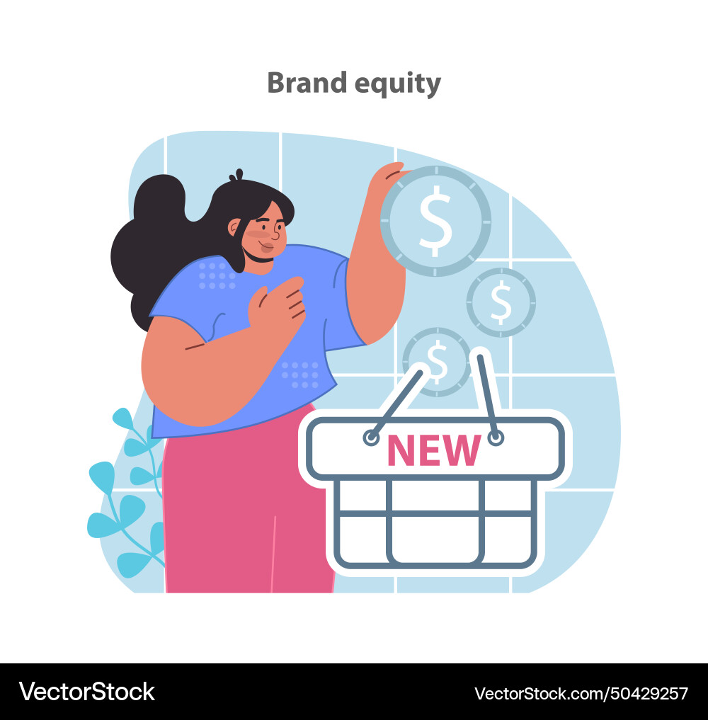 Brand equity concept financial value Royalty Free Vector