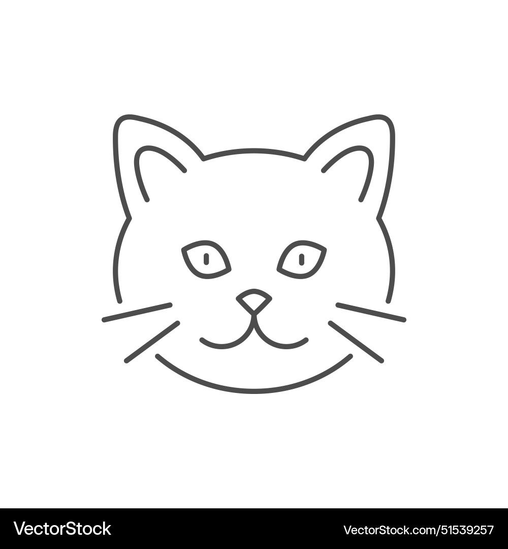 Cat face line outline icon Royalty Free Vector Image