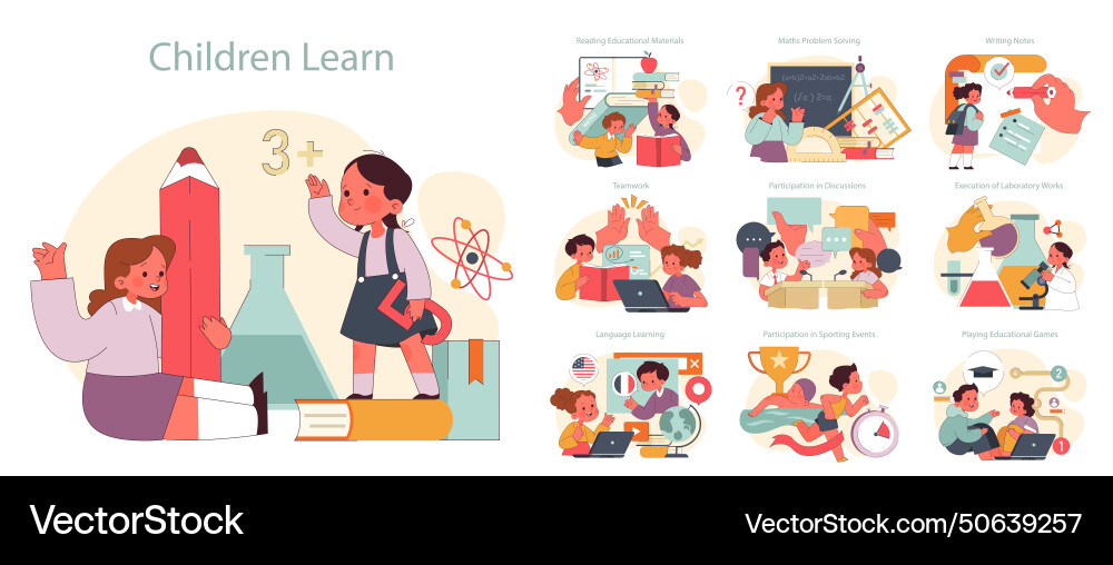 Children Discussing Vector Images (over 970)