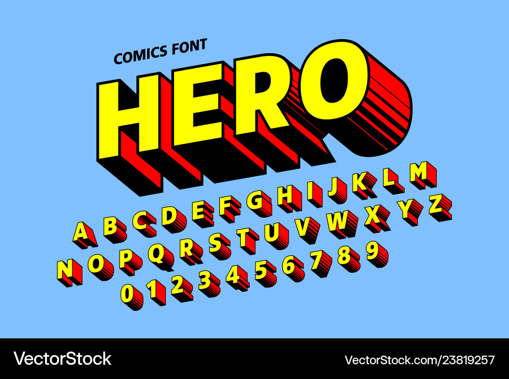 Comics style font design alphabet letters Vector Image