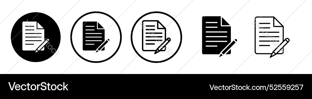 Contract icon set on white background Royalty Free Vector