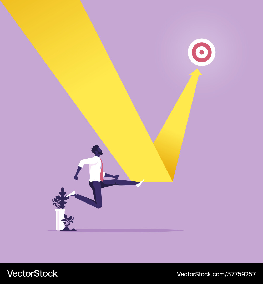 Goal achievement concept-successful way up to Vector Image