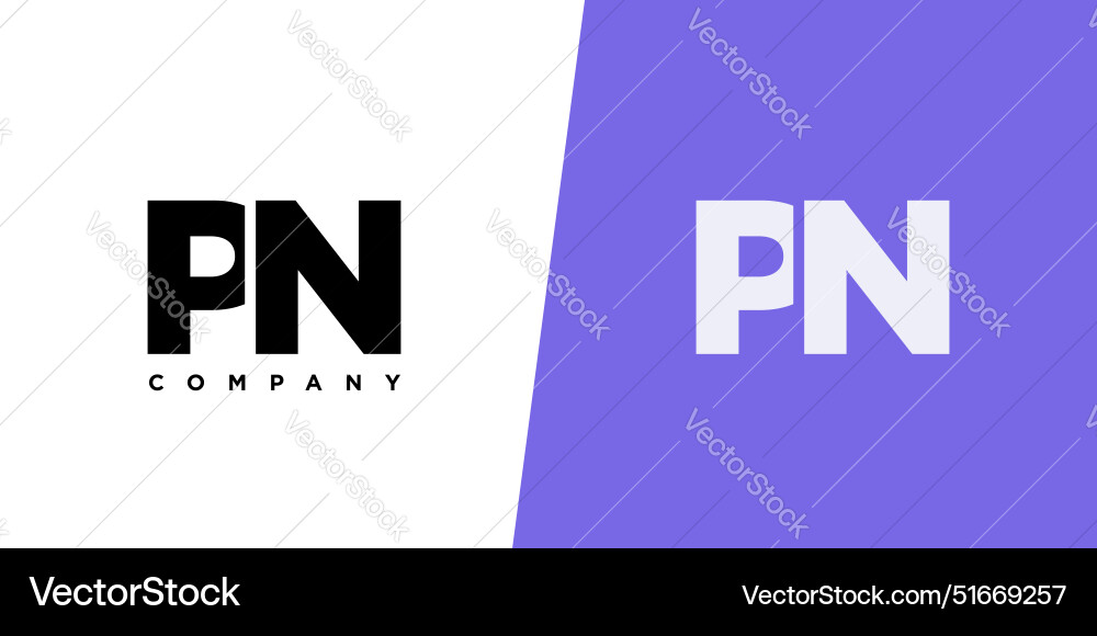 Letter p and n pn logo design template minimal Vector Image