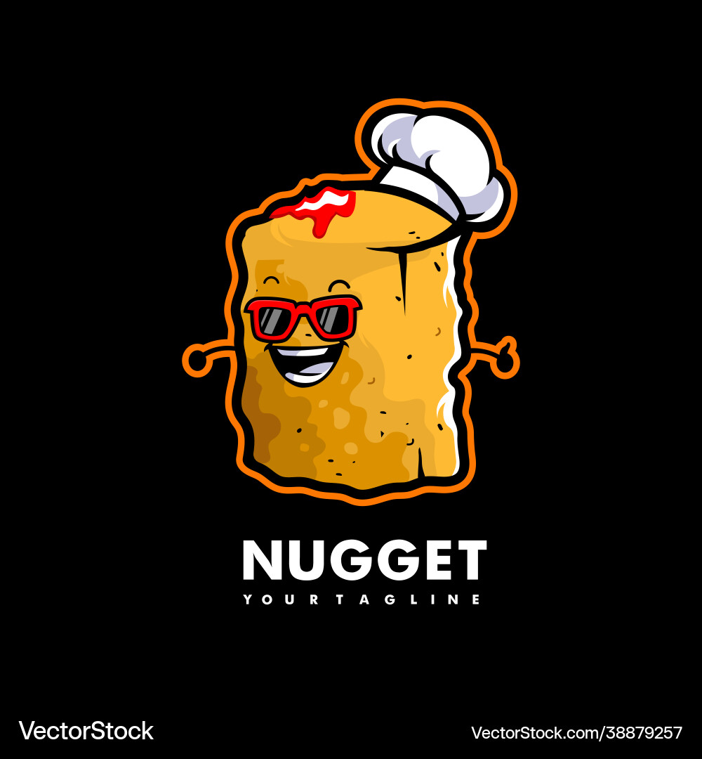 Nugget cartoon mascot Royalty Free Vector Image
