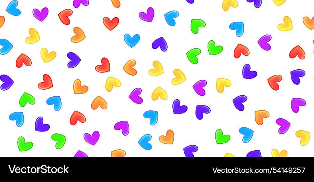 Rainbow heart shaped sprinkles on white Royalty Free Vector