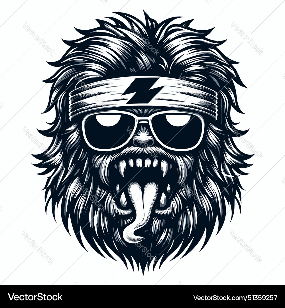 Scary monster face three Royalty Free Vector Image