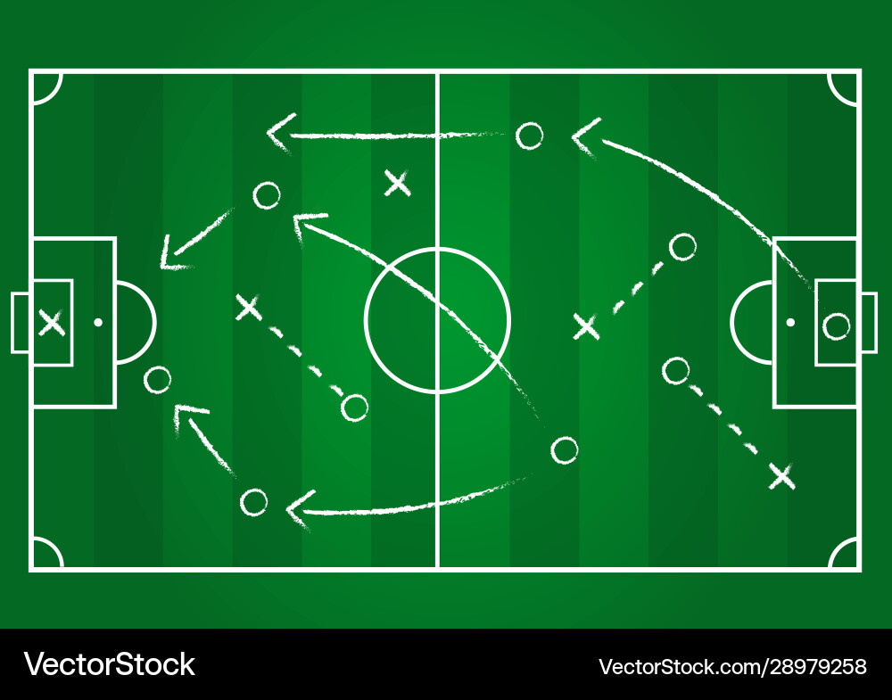 Hintergrund Fußball Team Bildung und Taktik Vektorbild