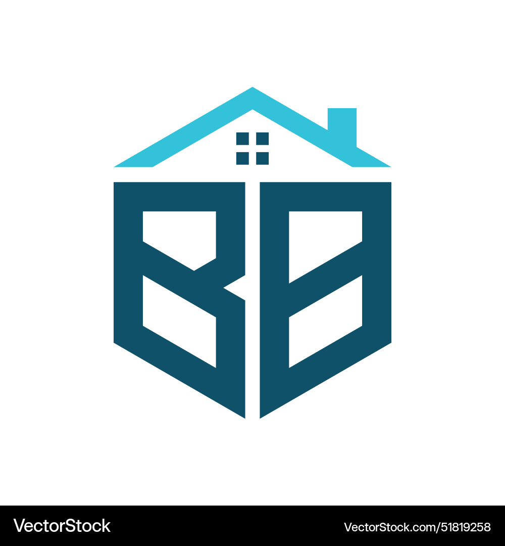Bb house logo design template letter Royalty Free Vector