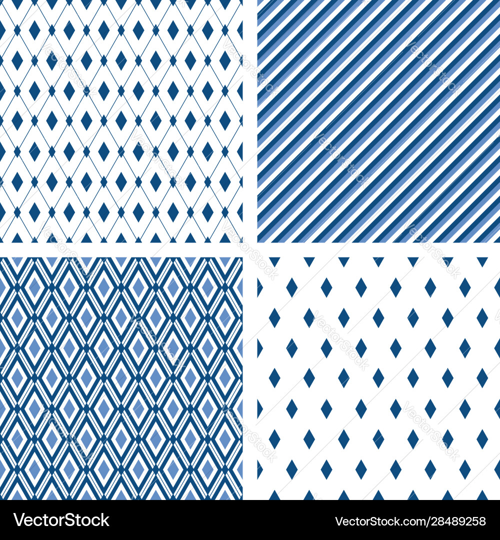 Blue trendy minimal seamless patterns male Vector Image