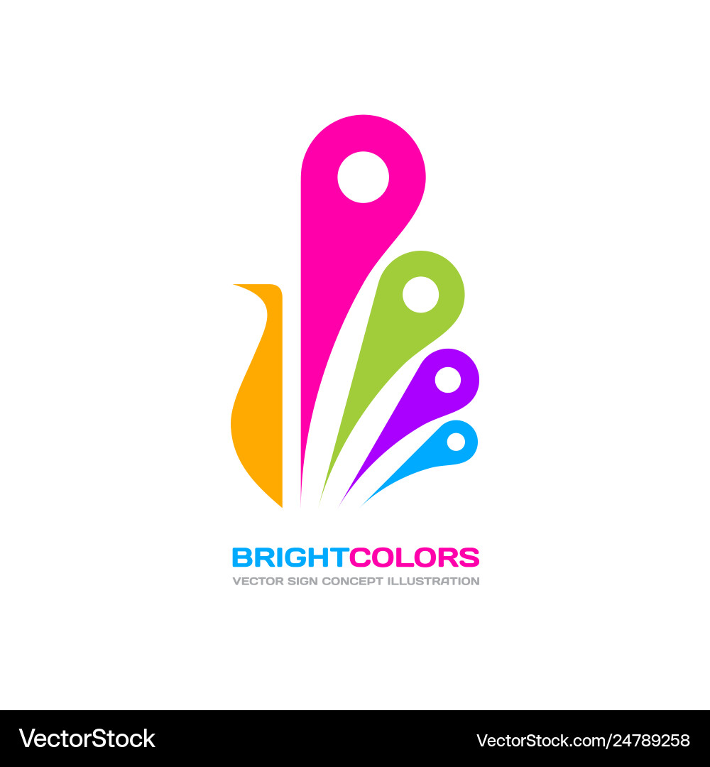Bright colors - logo template concept Royalty Free Vector