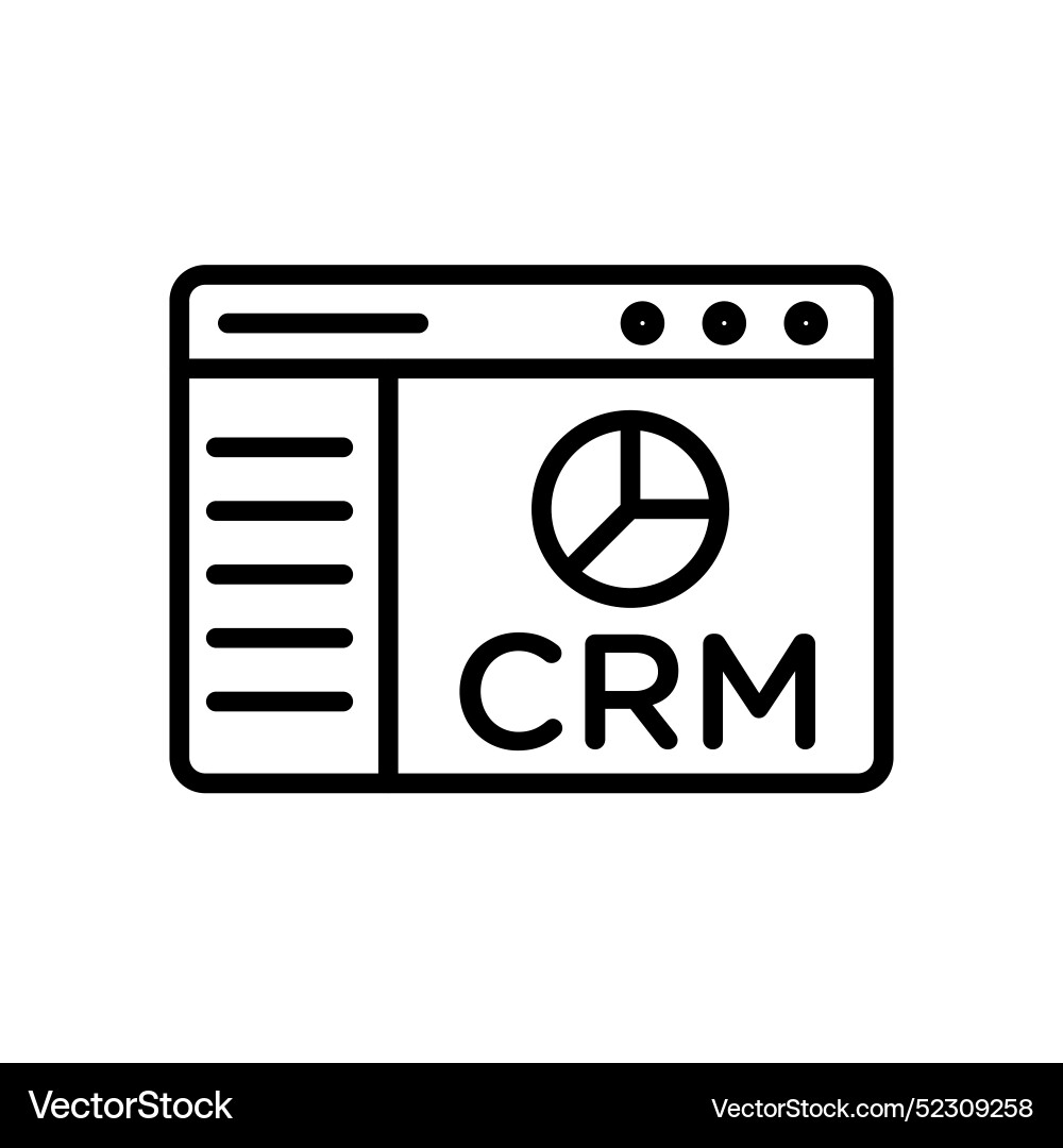 Crm icon linear logo mark in black and white Vector Image
