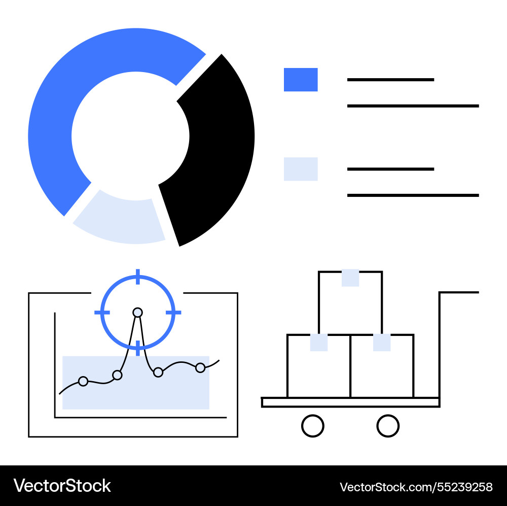 Data analytics and logistics concept with pie Vector Image