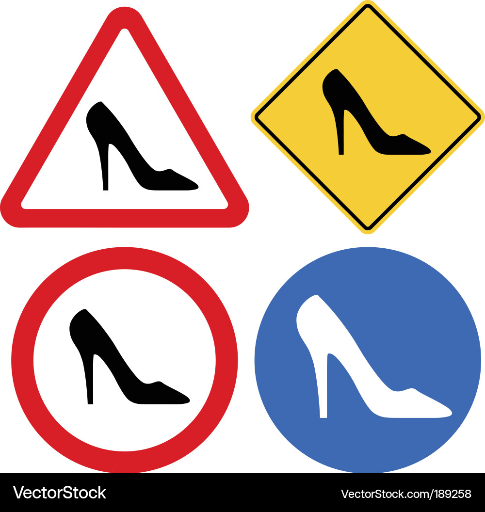 Female shoe signs Royalty Free Vector Image - VectorStock