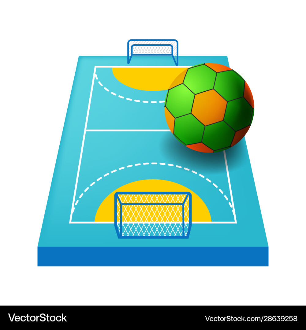 Indoor field for handball isolated icon Royalty Free Vector