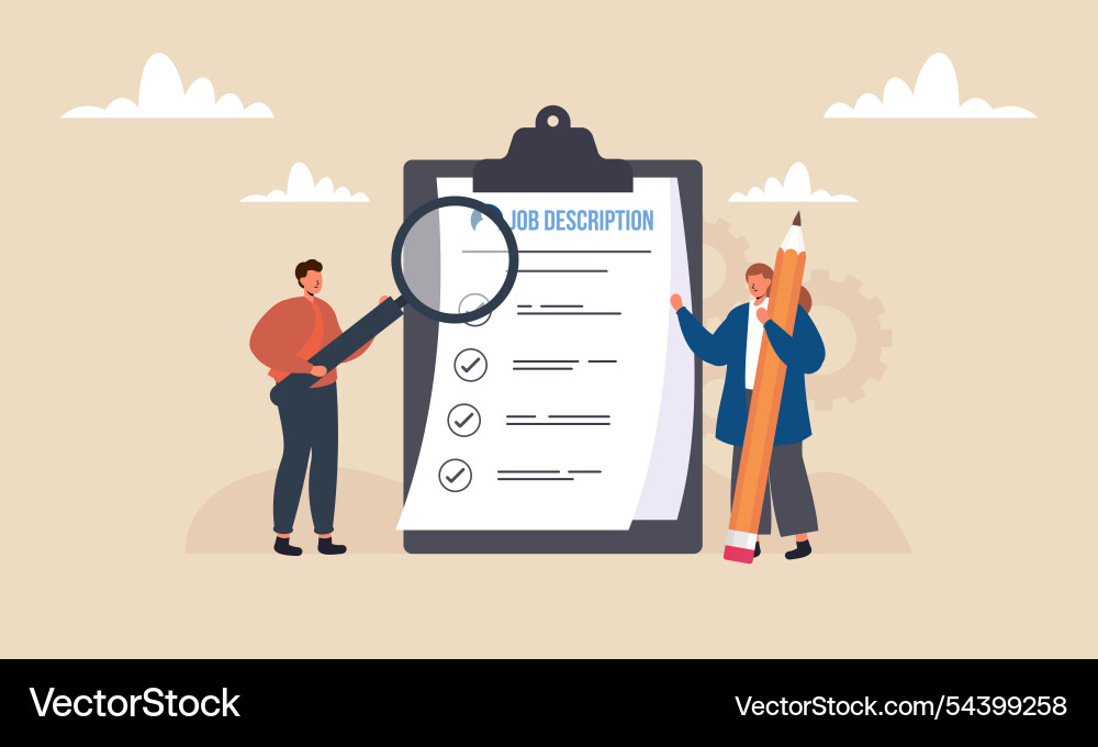 Job duties and responsibilities description Vector Image