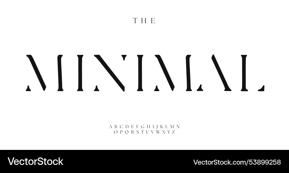 Minimal minimalist serif font sleek letterforms Vector Image