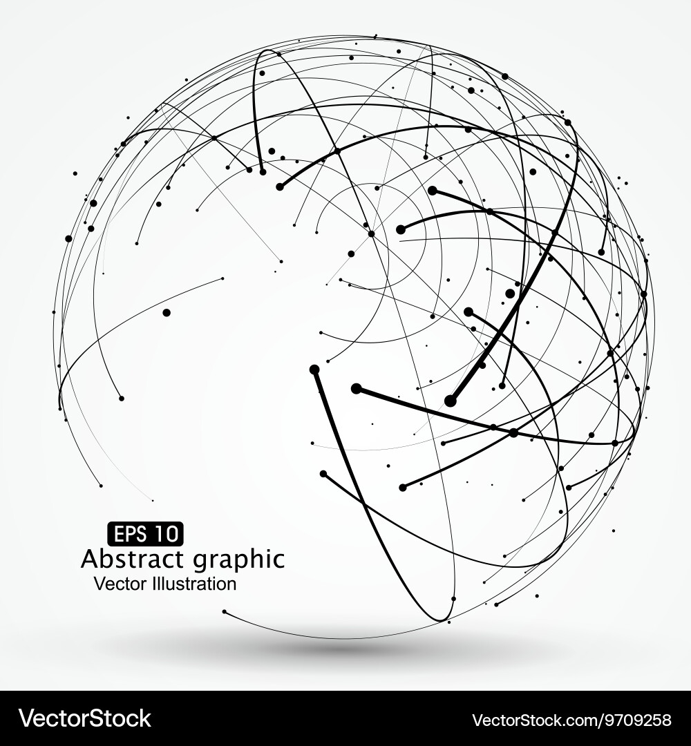 Point and curve constructed the sphere wireframe Vector Image