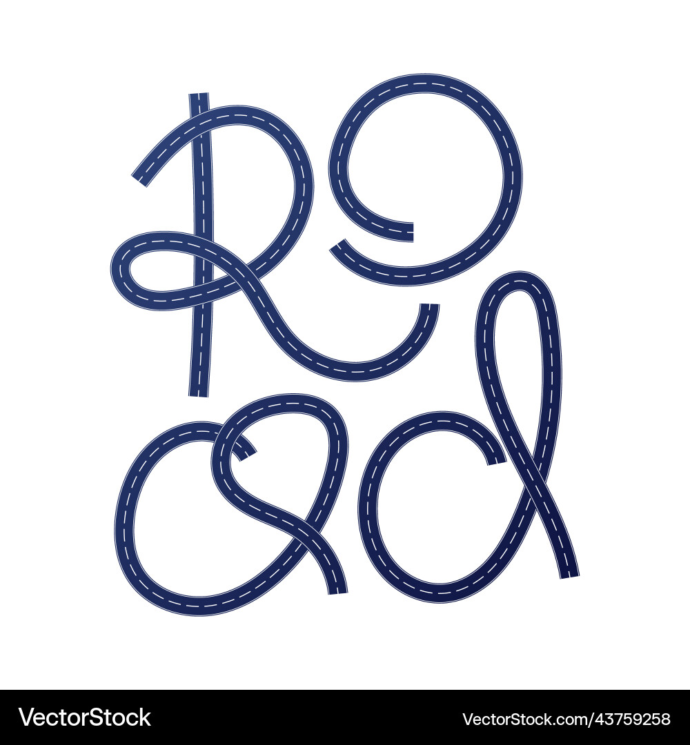Road lettering handwritten inscription Royalty Free Vector