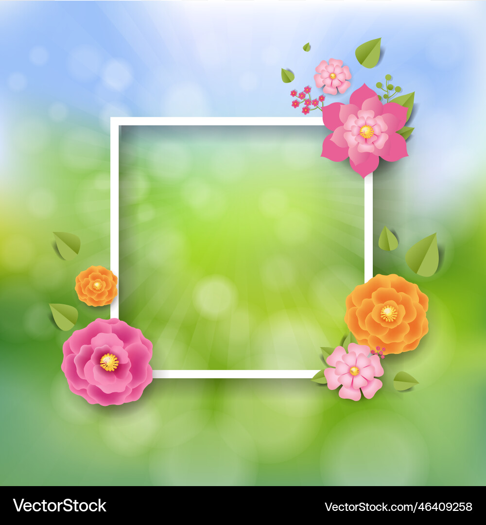 Spring poster with flowers background Royalty Free Vector