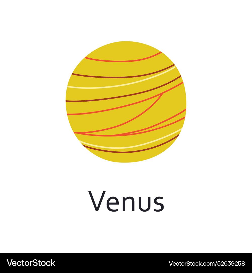 Venus planet flat cartoon Royalty Free Vector Image