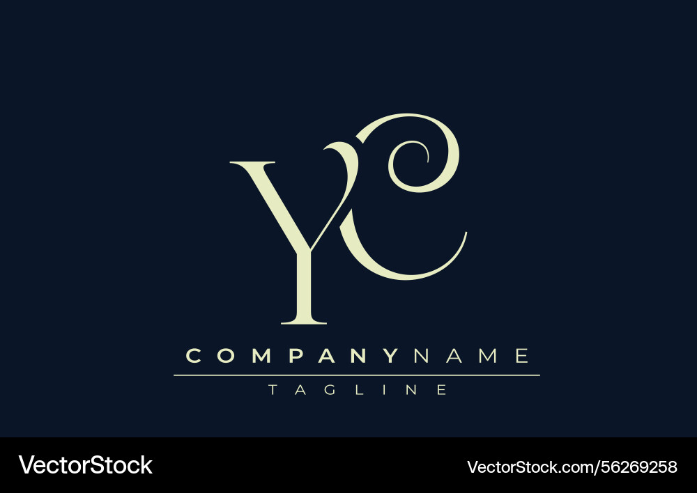 Yc abstract logo Royalty Free Vector Image - VectorStock