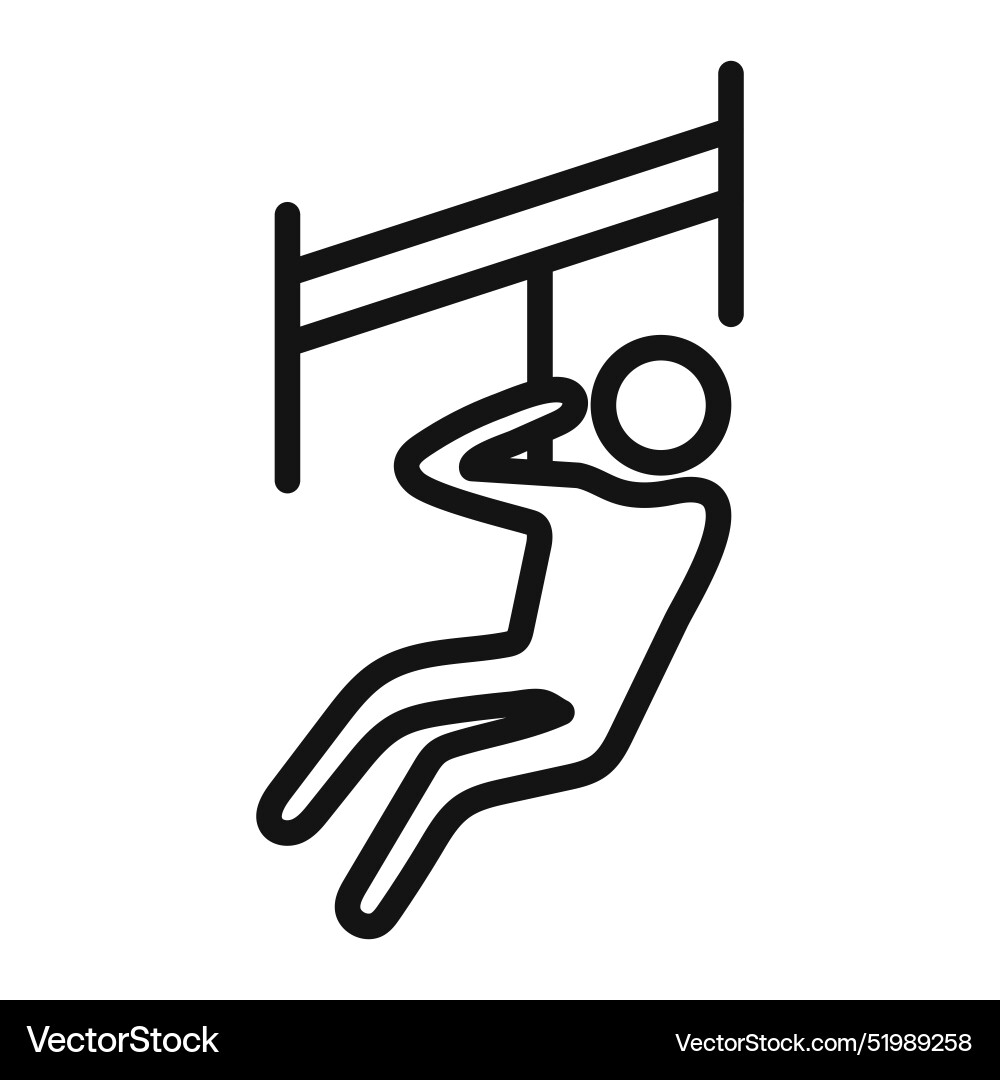 Zip line icon mark in filled style Royalty Free Vector Image