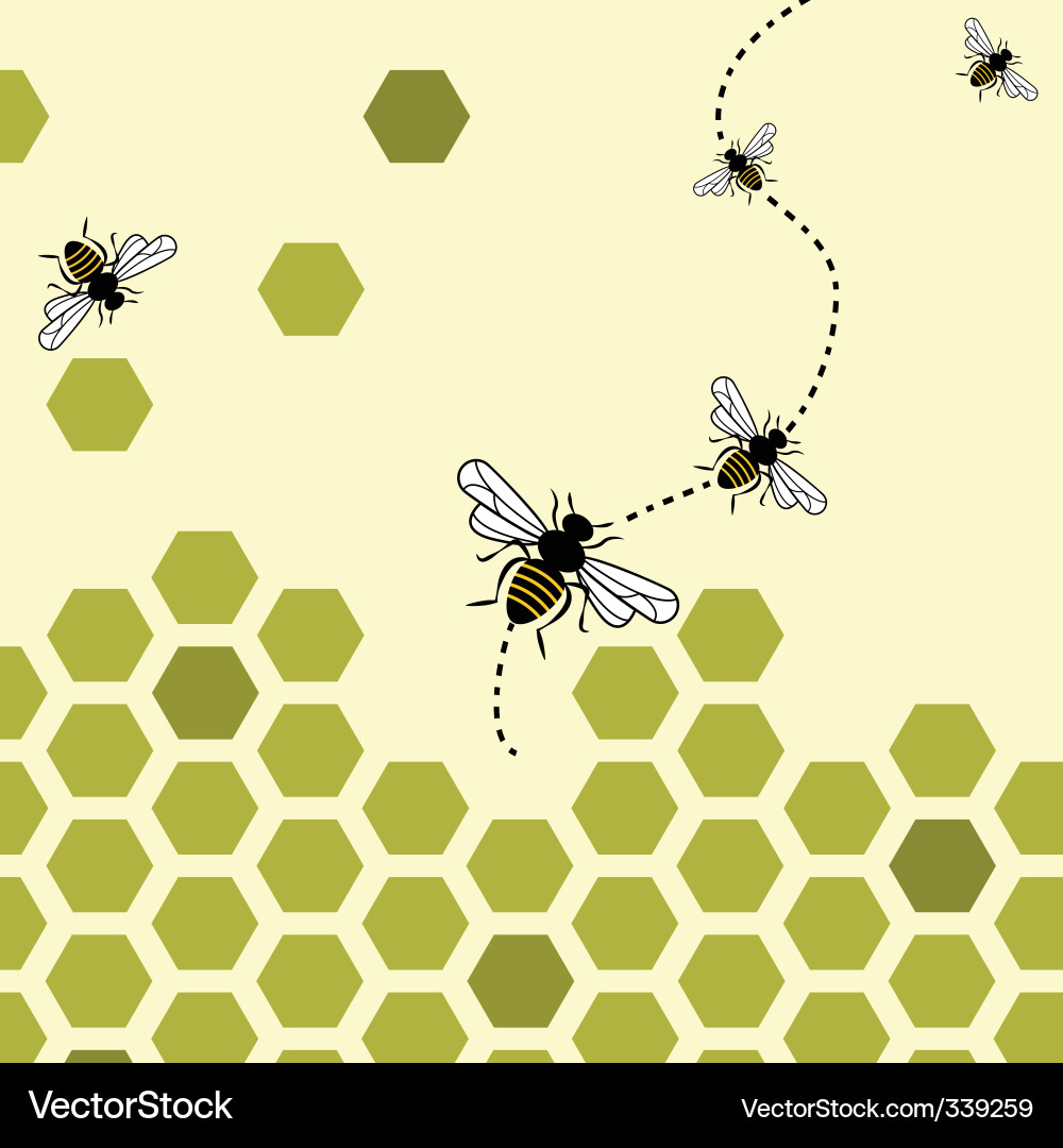 Bees background Royalty Free Vector Image - VectorStock
