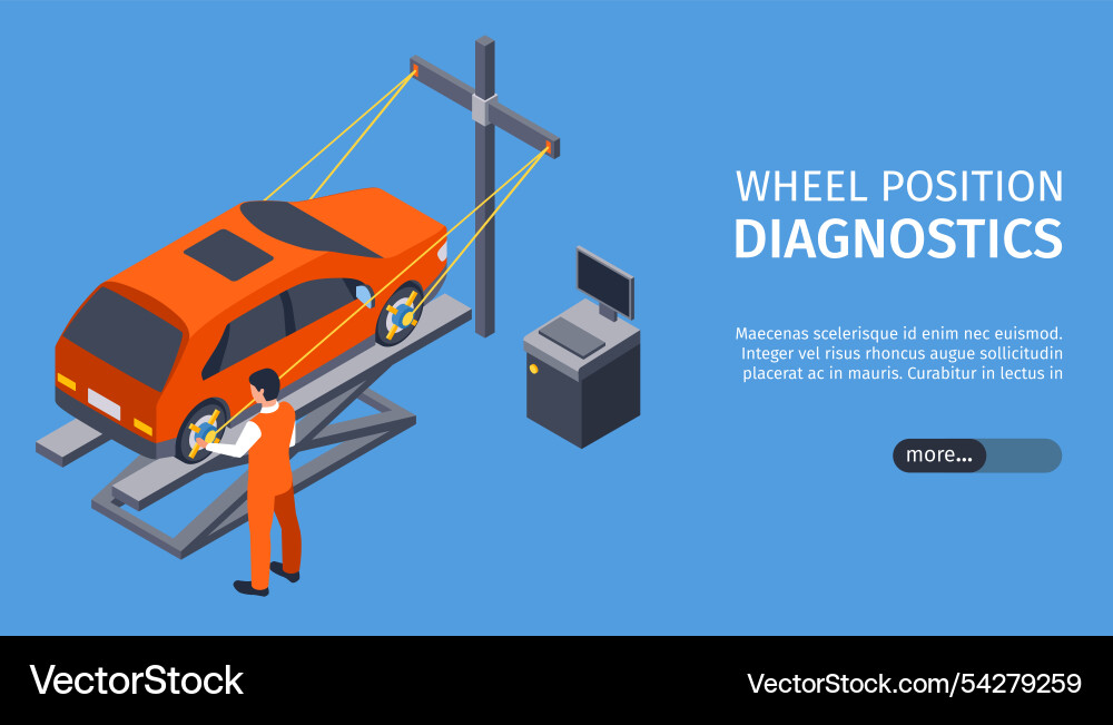 Car wheel position diagnostics Royalty Free Vector Image