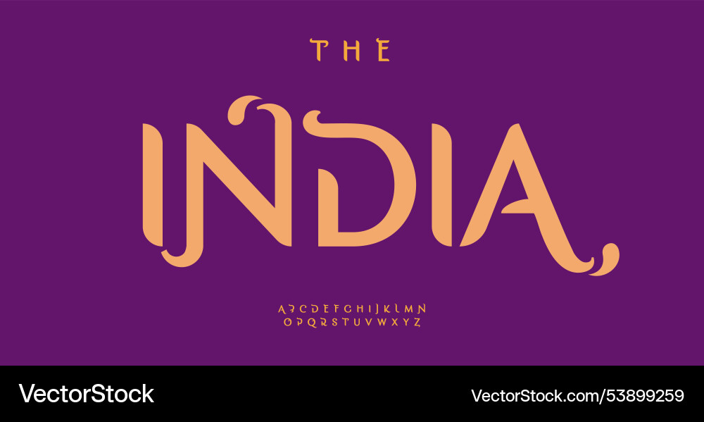 Decorative artistic font with cultural indian Vector Image