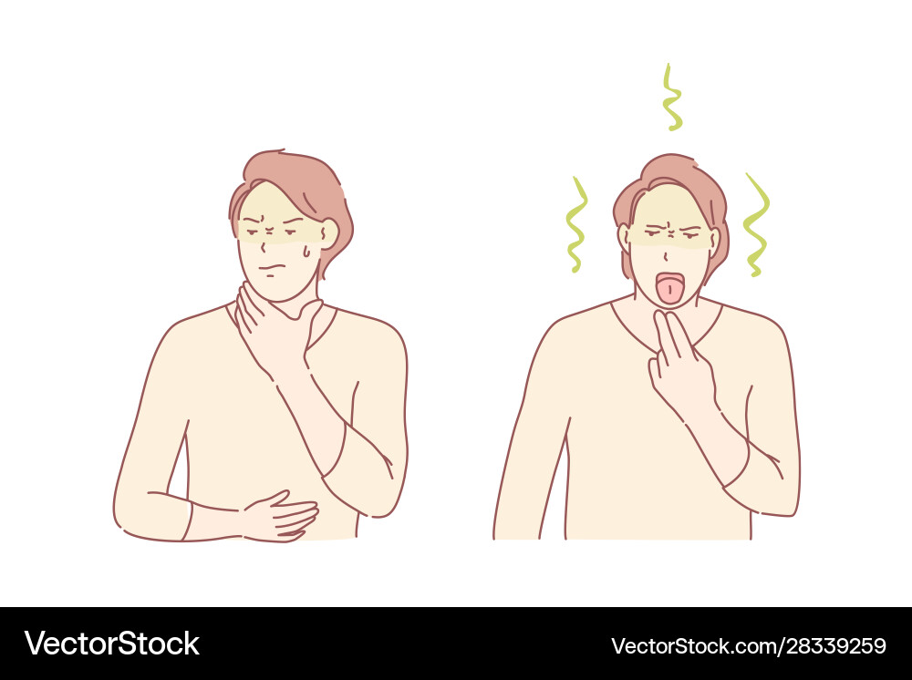Nausea queasiness poisoning symptoms concept Vector Image