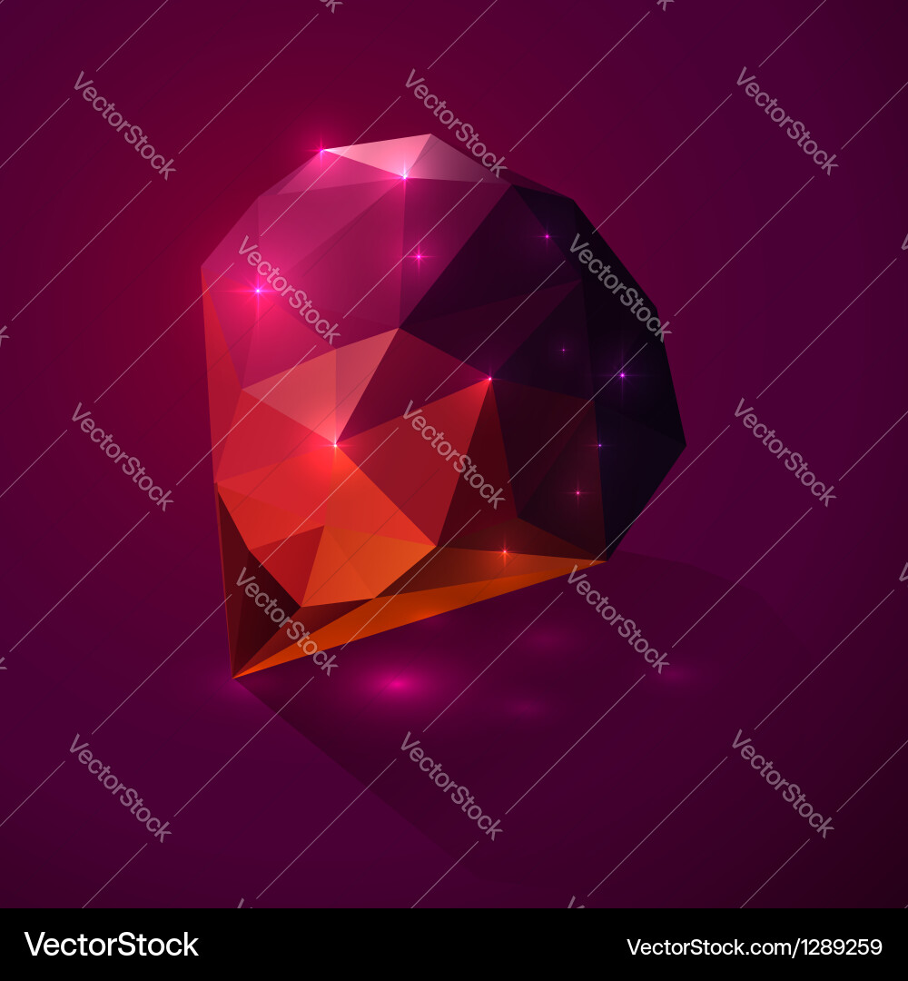 Shining dark pink crystal Royalty Free Vector Image