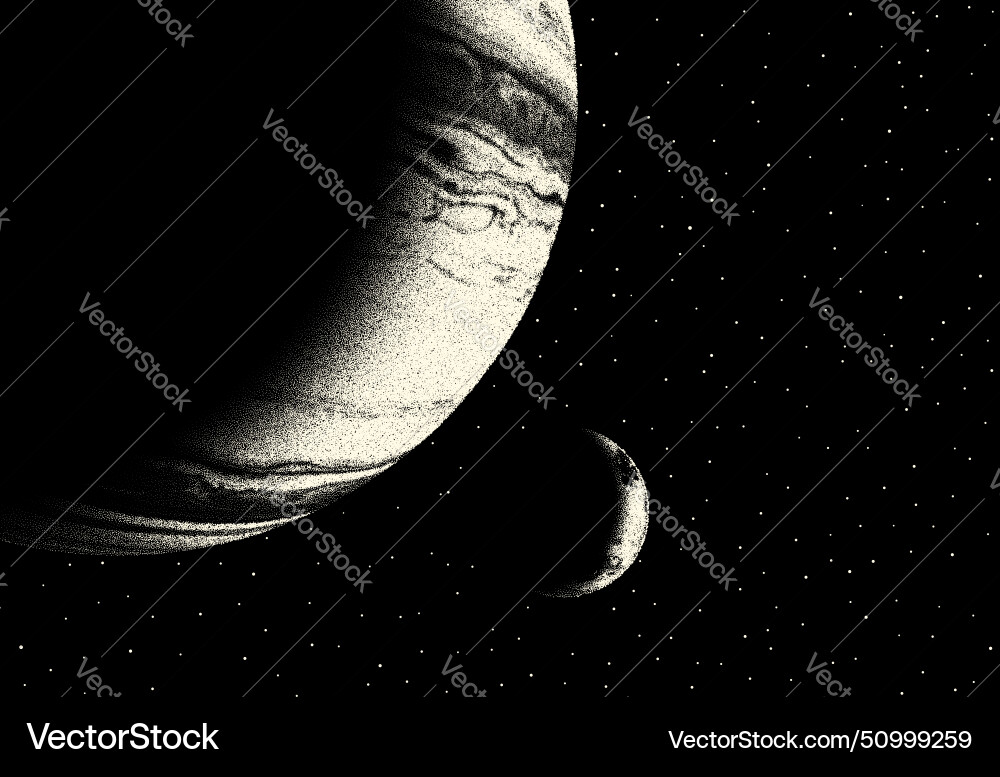 Space landscape with scenic view on planet Vector Image