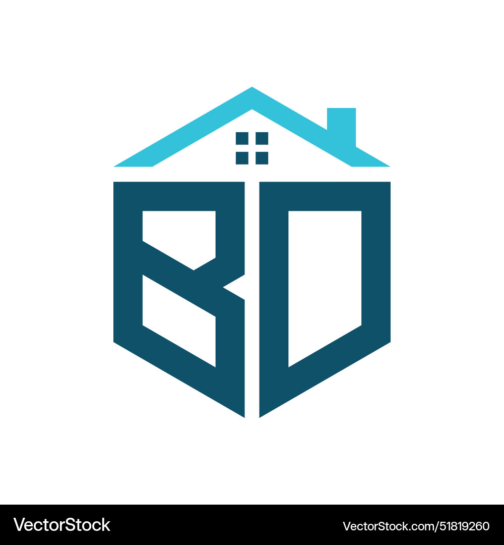 Bd house logo design template letter Royalty Free Vector