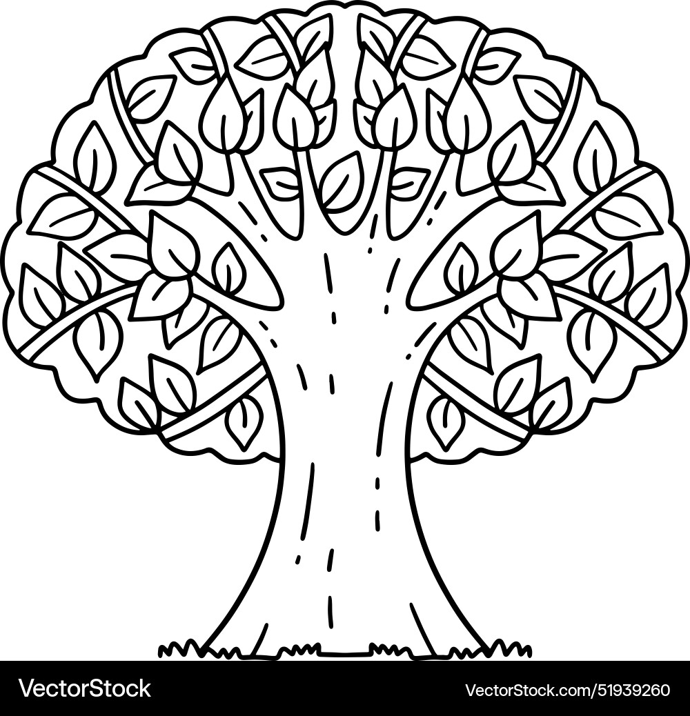 Tree Coloring Bodhi Pages Fall Trees Drawing Leaves Printable Sheets ...