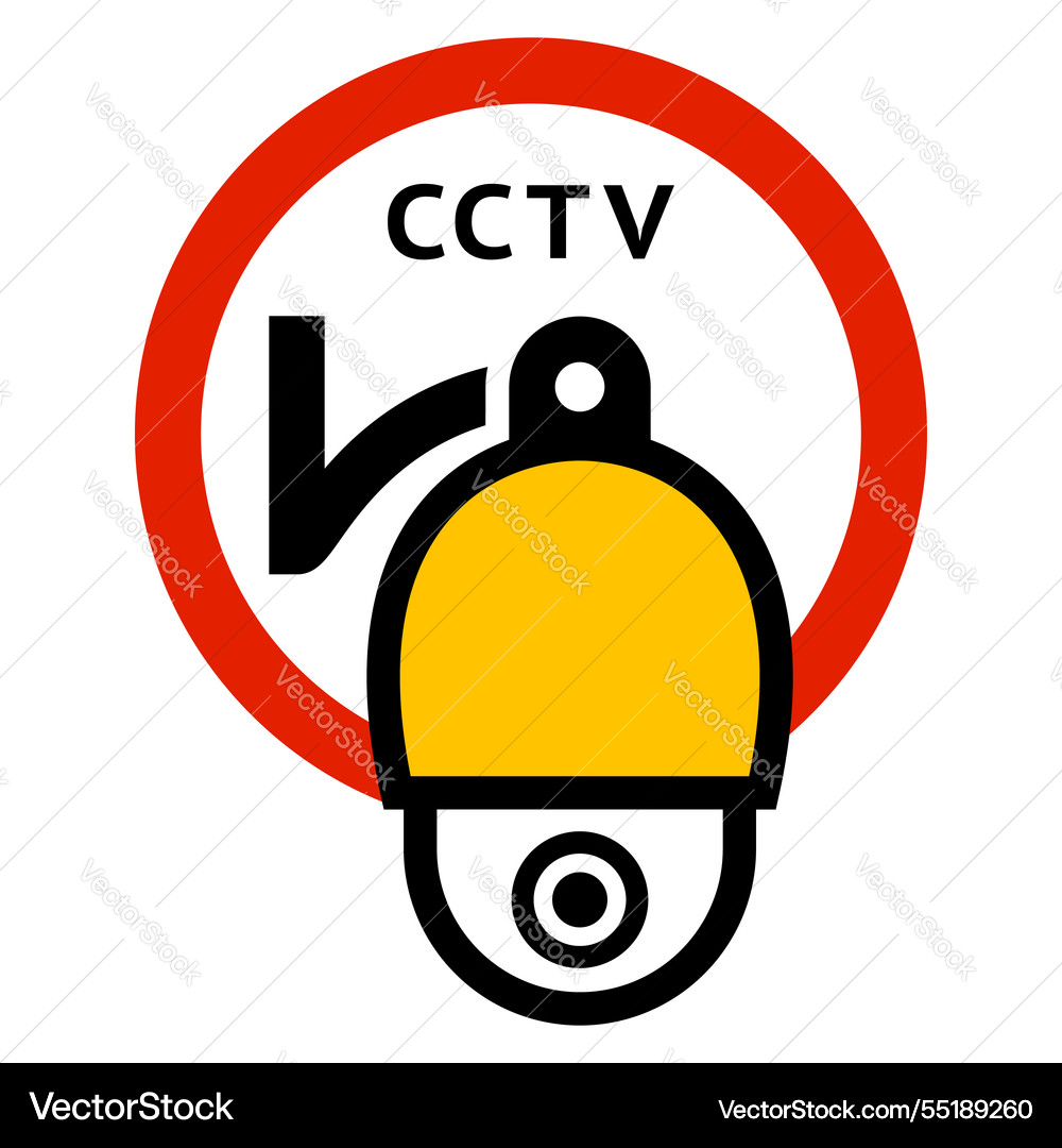 Cctv sticker video surveillance Royalty Free Vector Image