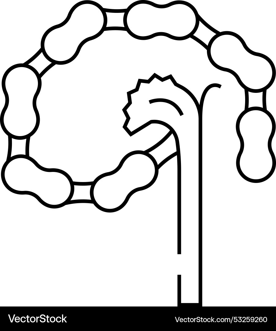 Chain wrench line icon Royalty Free Vector Image