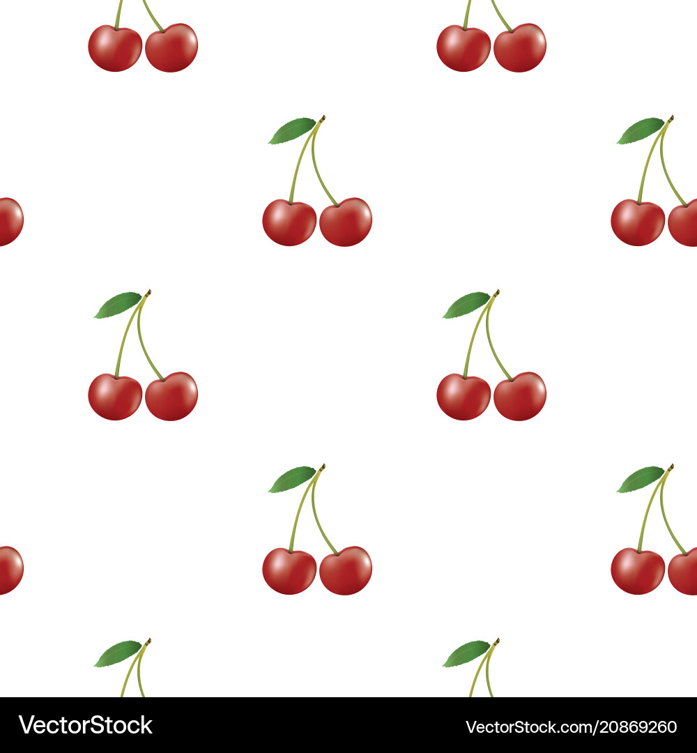 Cherry seamless pattern Royalty Free Vector Image
