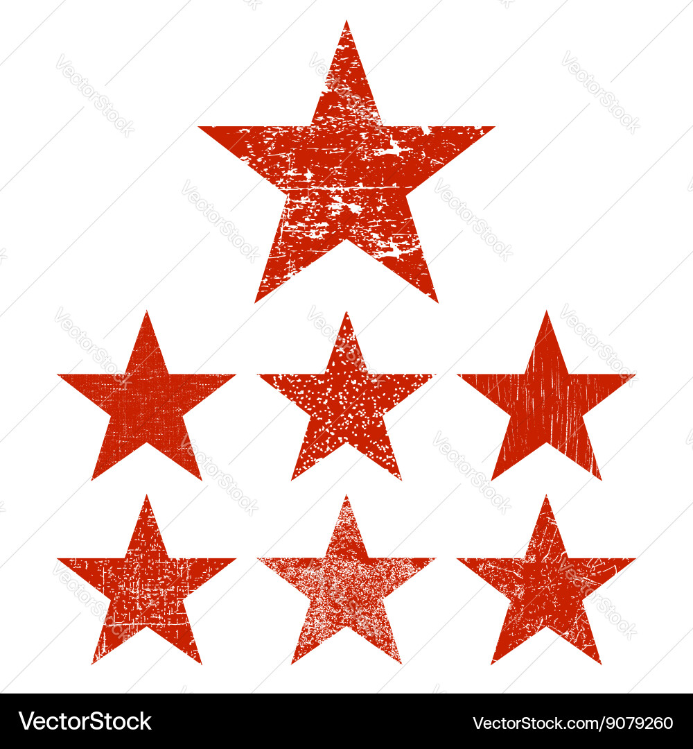Grunge Red Star Set Royalty Free Vector Image - VectorStock