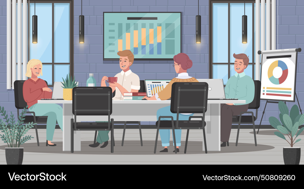 Meeting room cartoon Royalty Free Vector Image