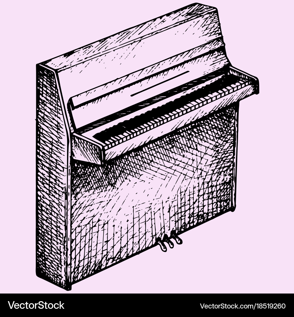 Old piano Royalty Free Vector Image - VectorStock