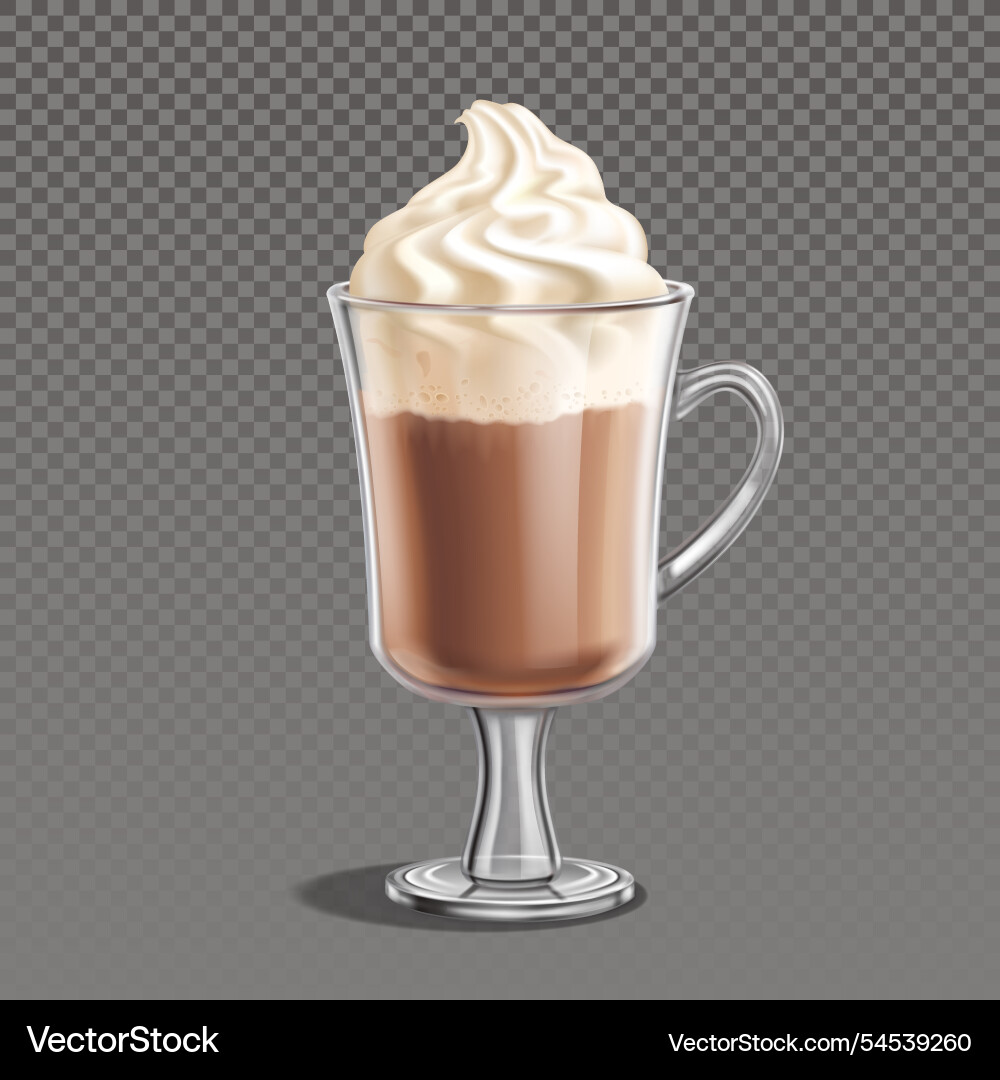 Spiked hot chocolate on transparent background Vector Image