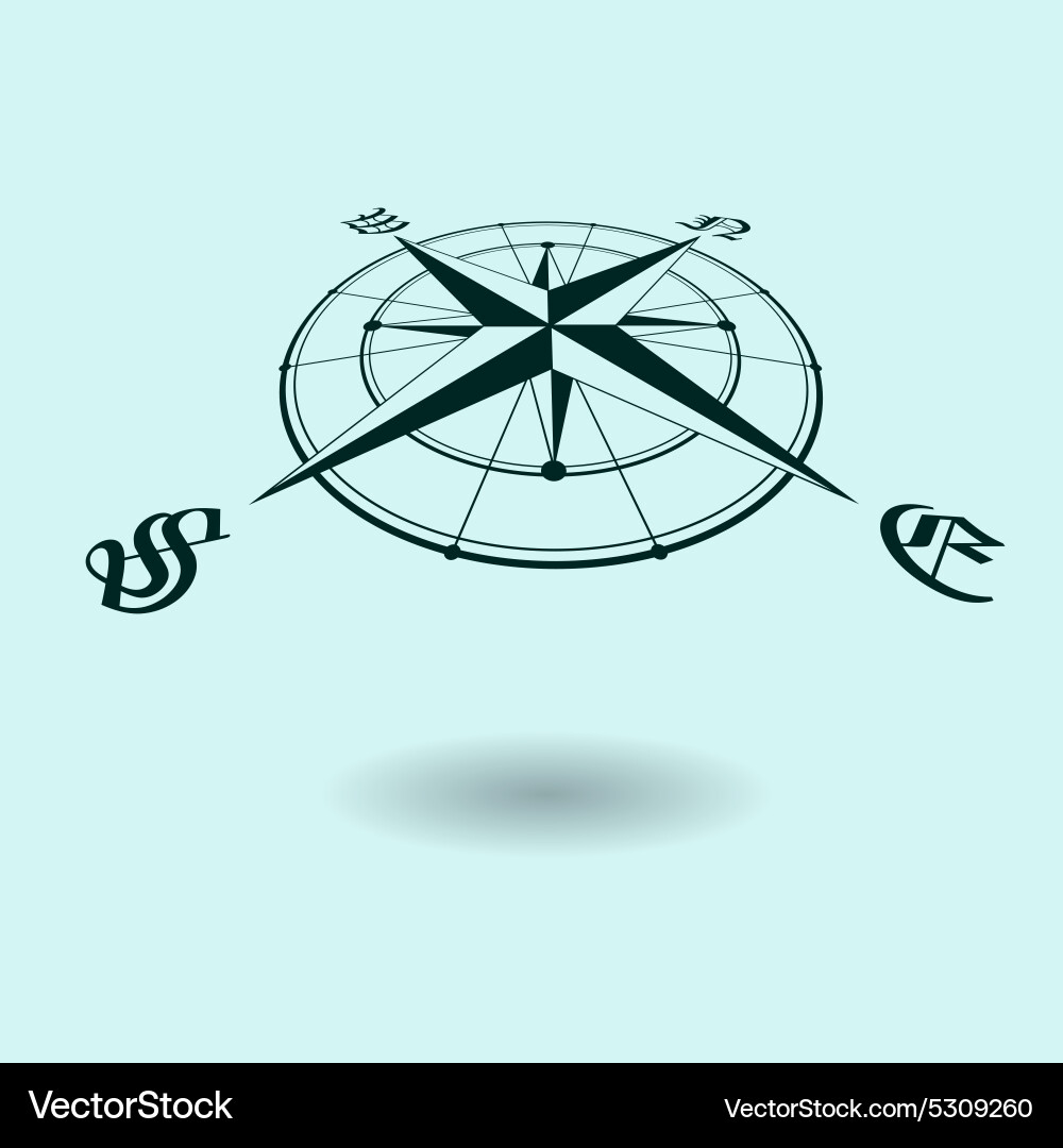 Wind rose perspective Royalty Free Vector Image