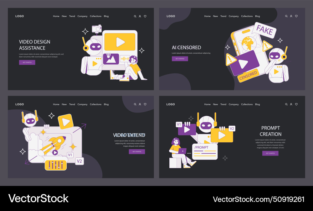 Ai-driven design tools set a complete suite Vector Image