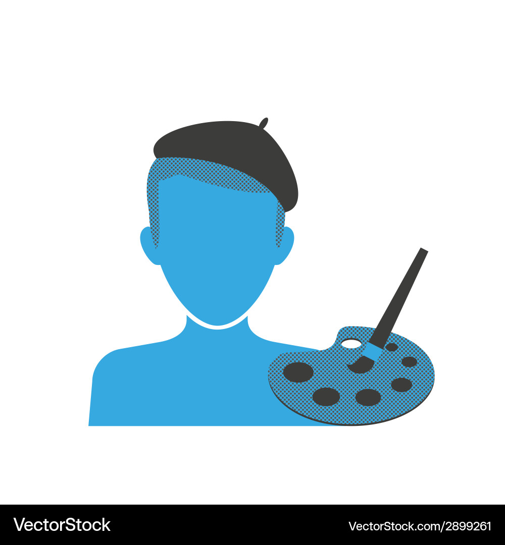 Artists blue icon Royalty Free Vector Image - VectorStock