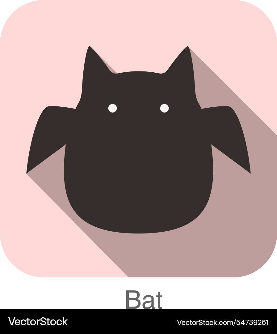 Bat flat icon Royalty Free Vector Image - VectorStock