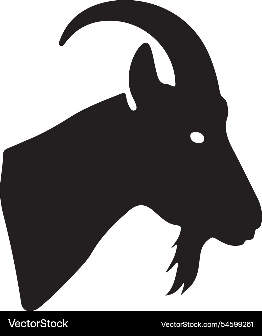 Goat head silhouette Royalty Free Vector Image